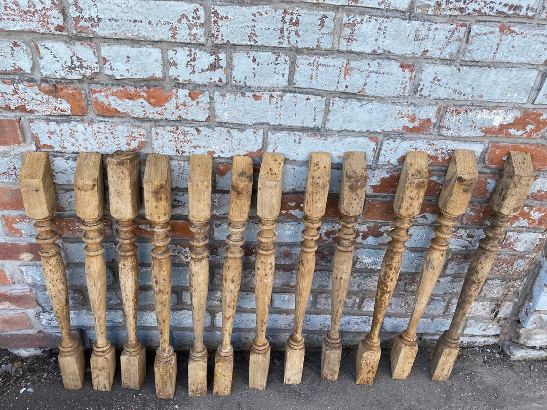 Set of 12 Antique Vintage Wooden Spindles - Etsy