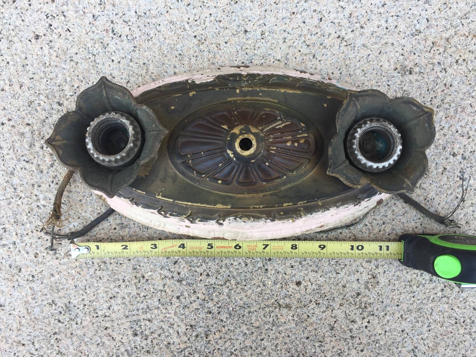 Antique Architectural Salvage Brass Painted Double Bare Light - Etsy