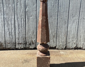 Antique Architectural Salvage Octagonal Oak Wood Tapered Newel Post ...