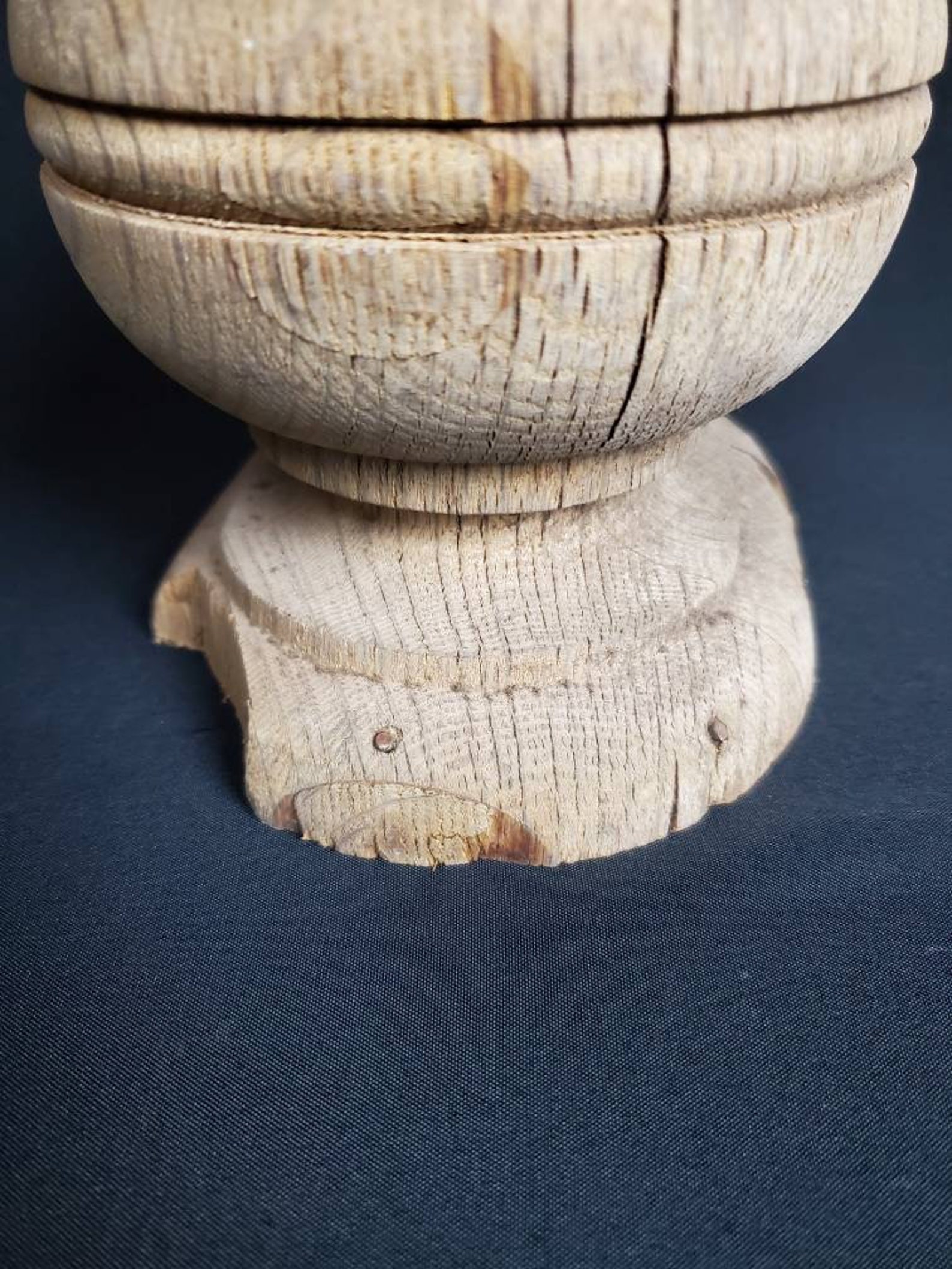 Newel Post Cap. Finial. Antique Newel Post Cap Unfished, Hand Carved ...