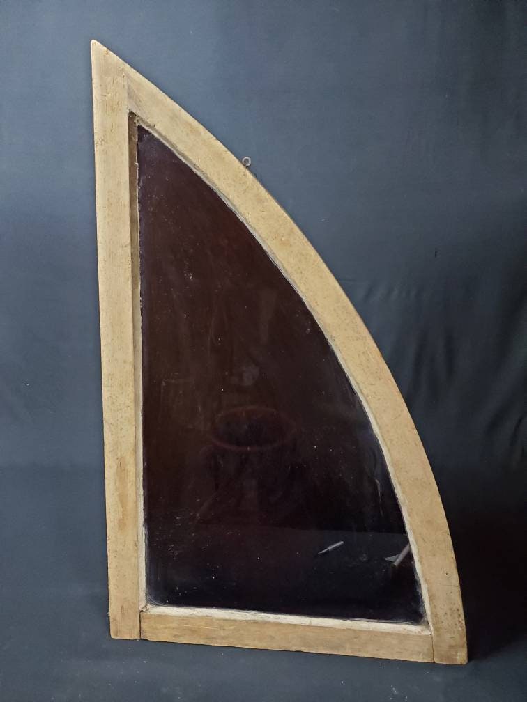 Antique Architectural Salvage Stained Glass Single Arched Church Window ...