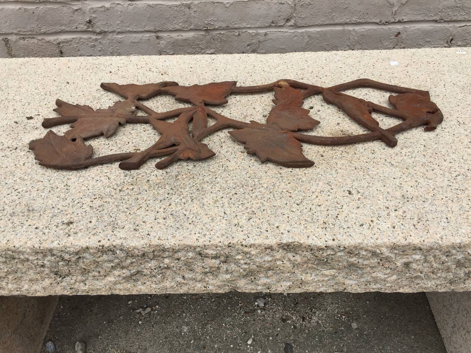 Antique Cast Iron Rustic Panel Birds And Leaves Design Wall Decor From