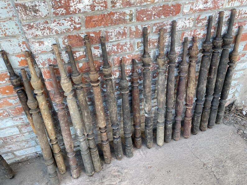 Set of 20 Antique Vintage Wooden Spindles - Etsy