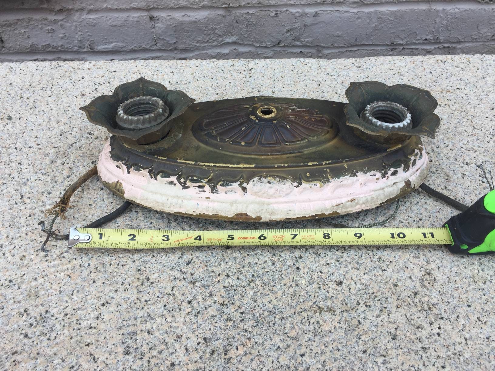 Antique Architectural Salvage Brass Painted Double Bare Light - Etsy