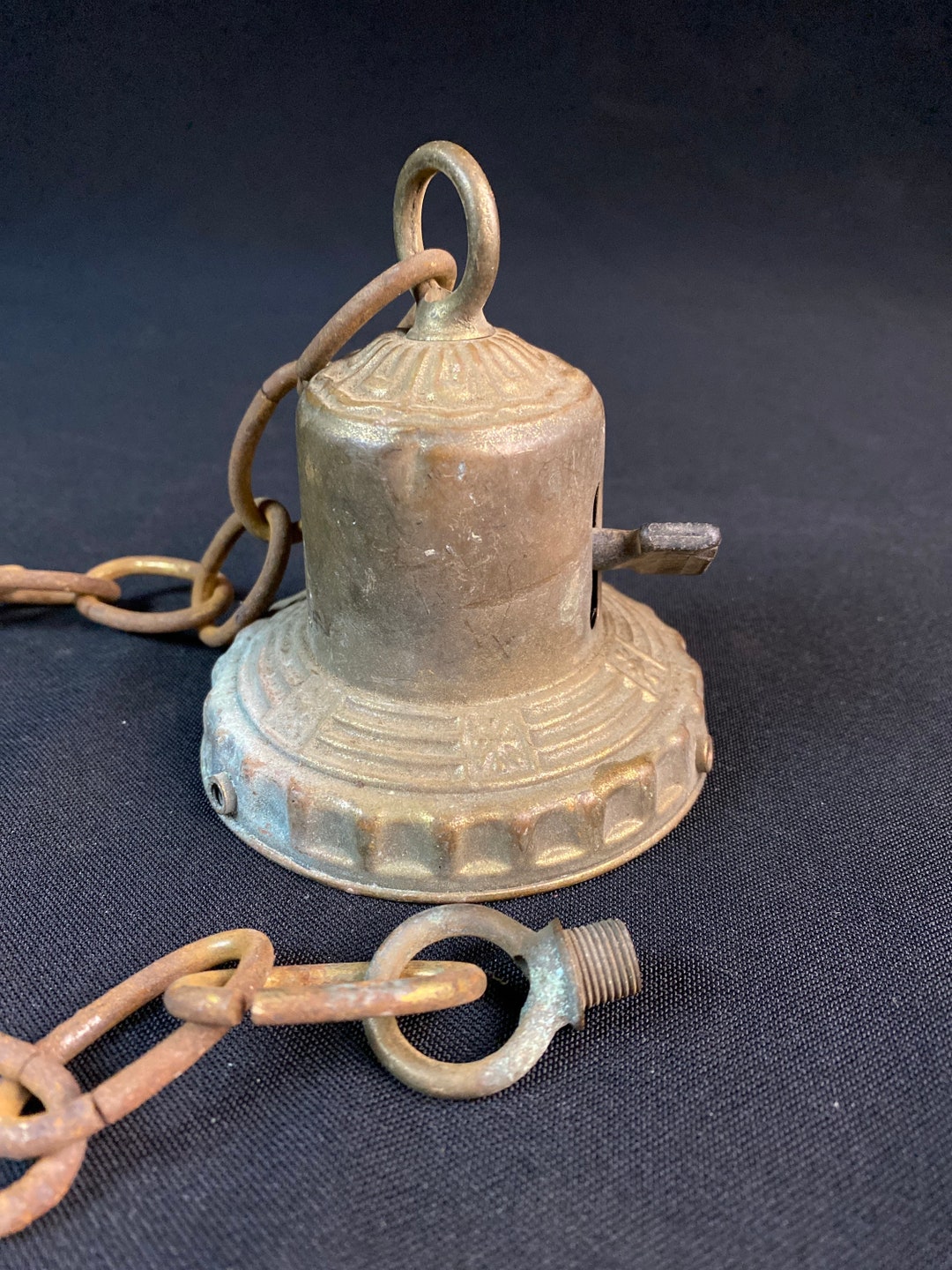 Antique Architectural Salvage Brass Levitan Hanging Light With Brass ...