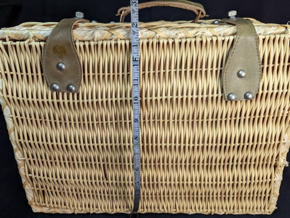 Vintage Wicker Suitcase, With Twist Latches - Etsy