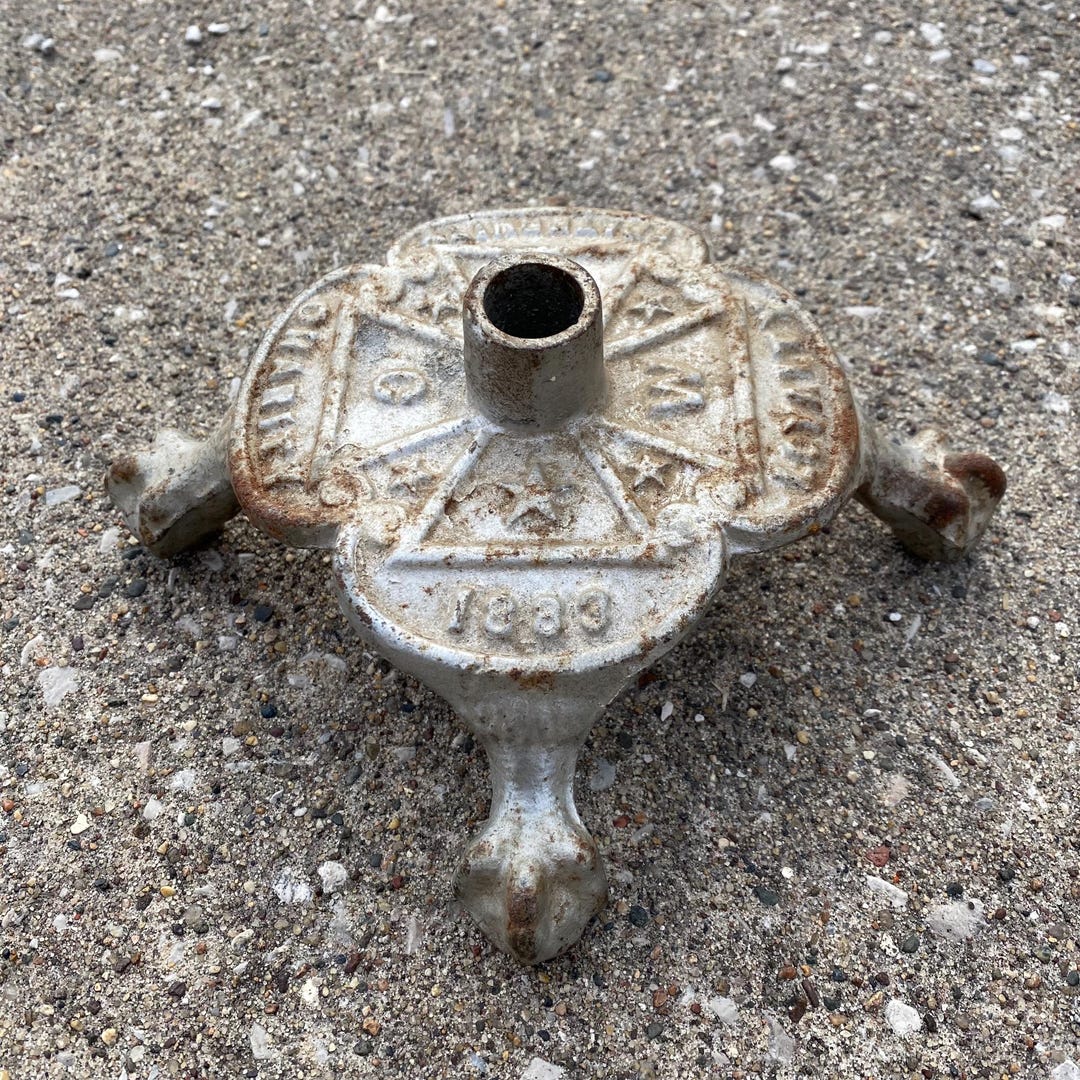 Antique 1883 Cast Iron Flag Pole Stand With Ball and Claw Feet ...