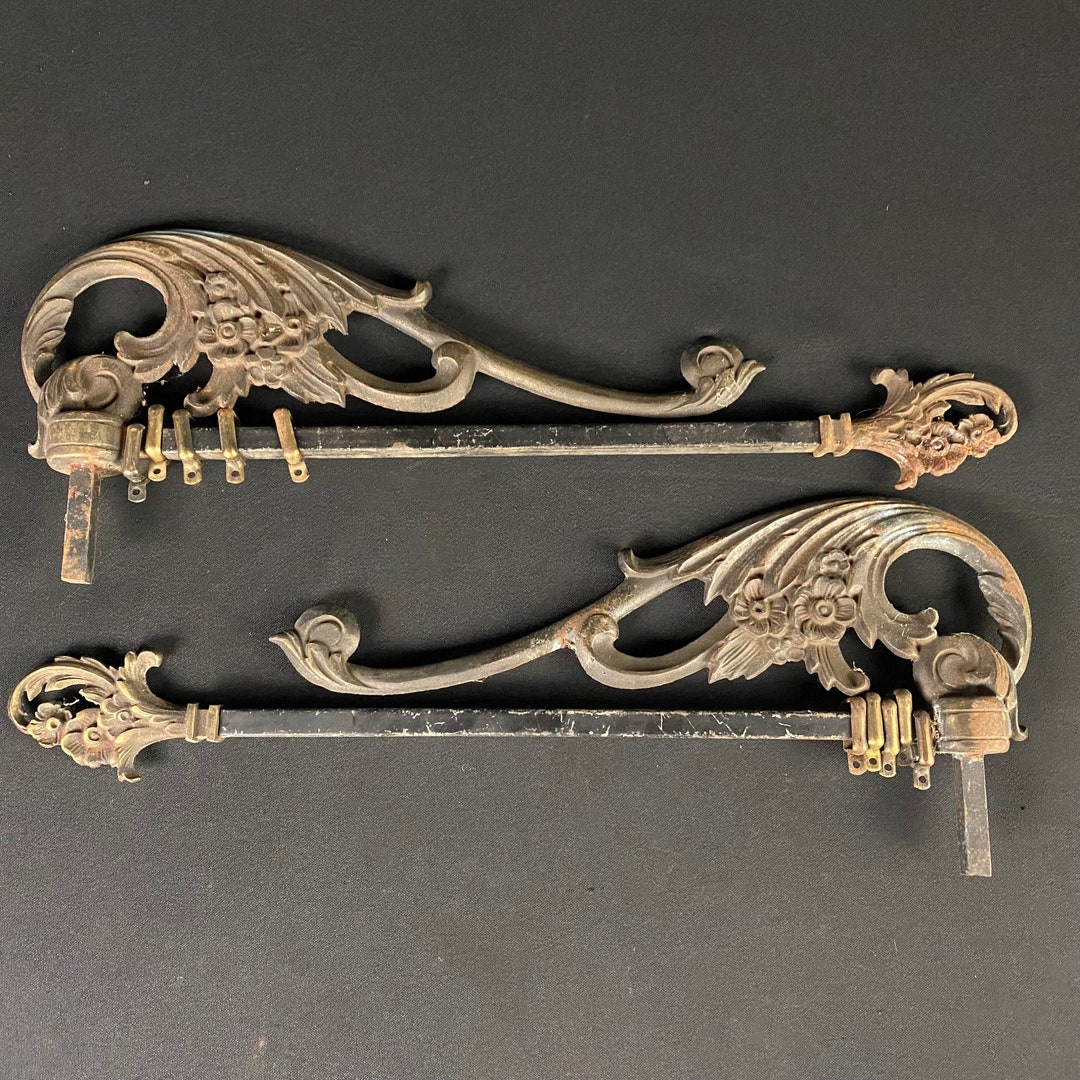 Antique Architectural Salvage Pair of Cast Iron and Wrought Iron ...