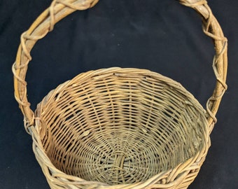 Vintage Wicker Basket - Etsy