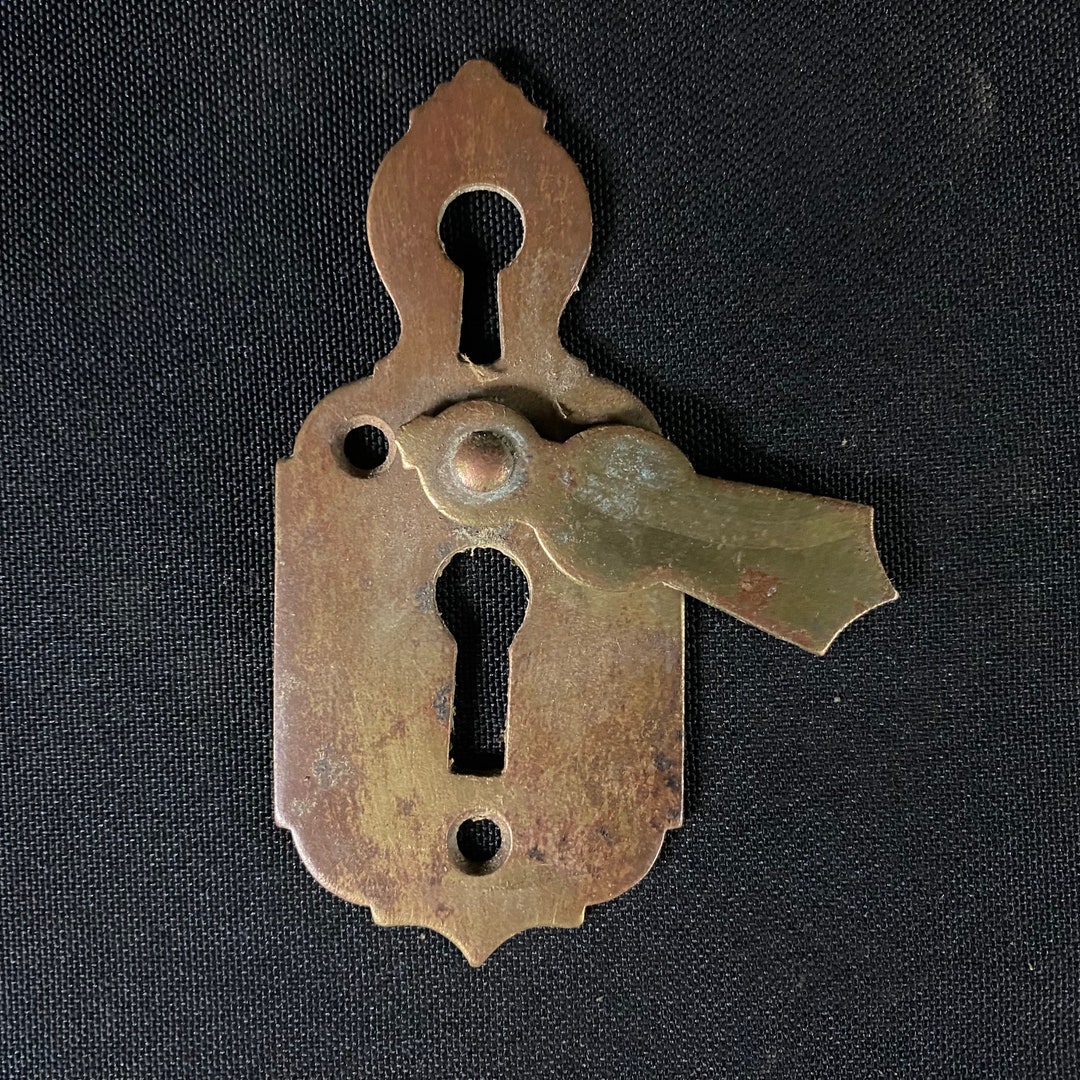 Antique Architectural Salvage Art Deco Rare Brass Double Keyhole ...