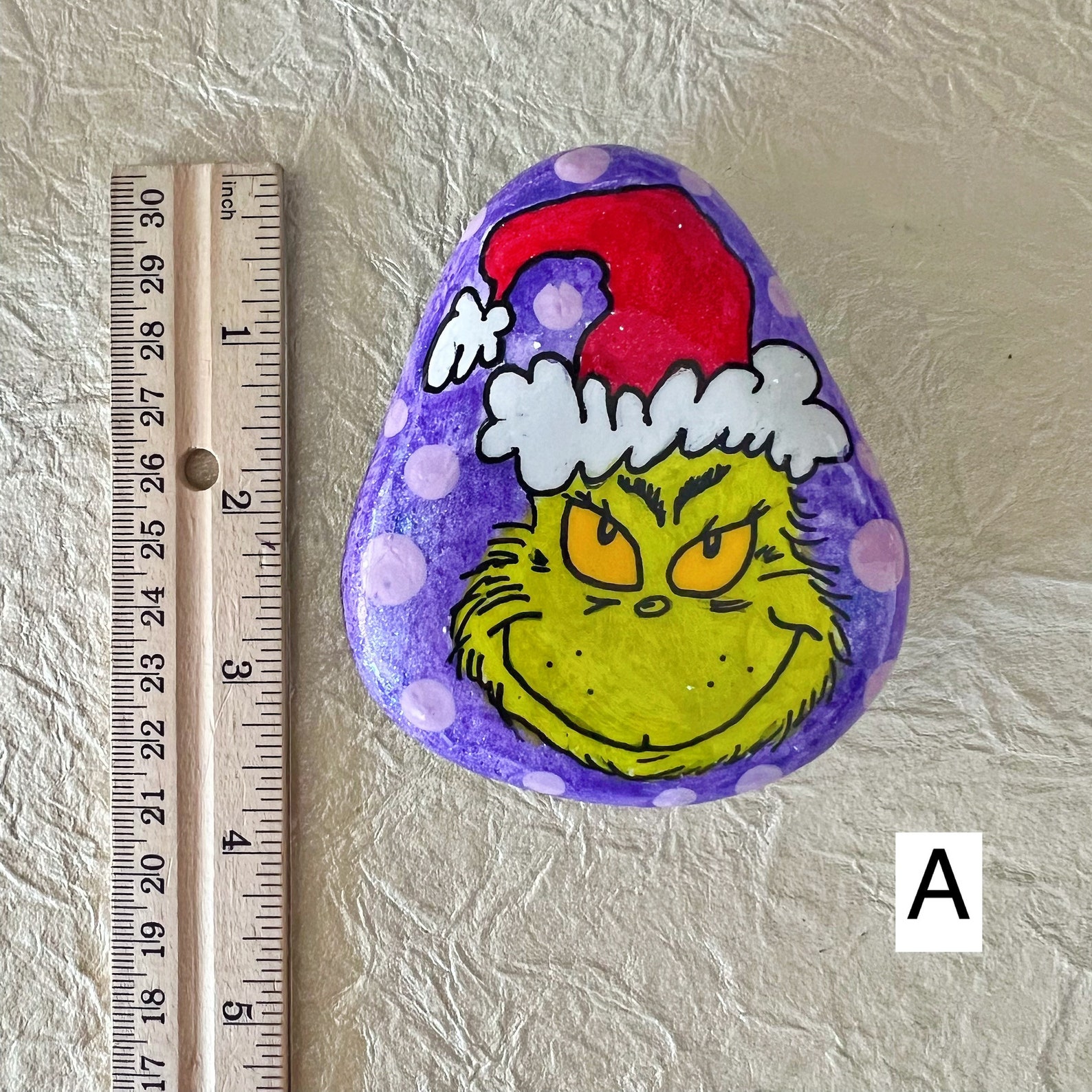 Grinch Christmas Painted Rocks Stone Art Christmas Gifts - Etsy
