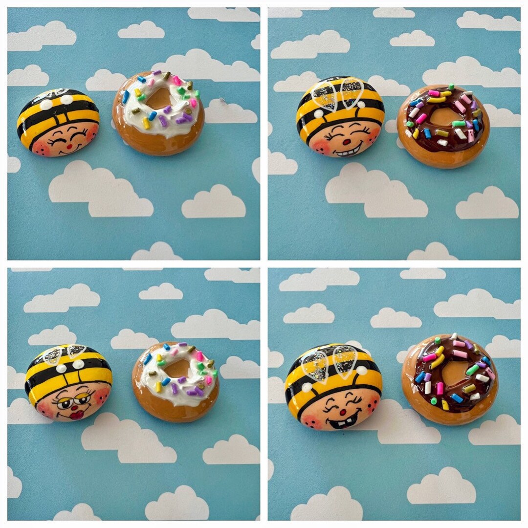 Donut Worry, Bee Happy Sets of Two Painted Glass Pebbles, Kindness ...