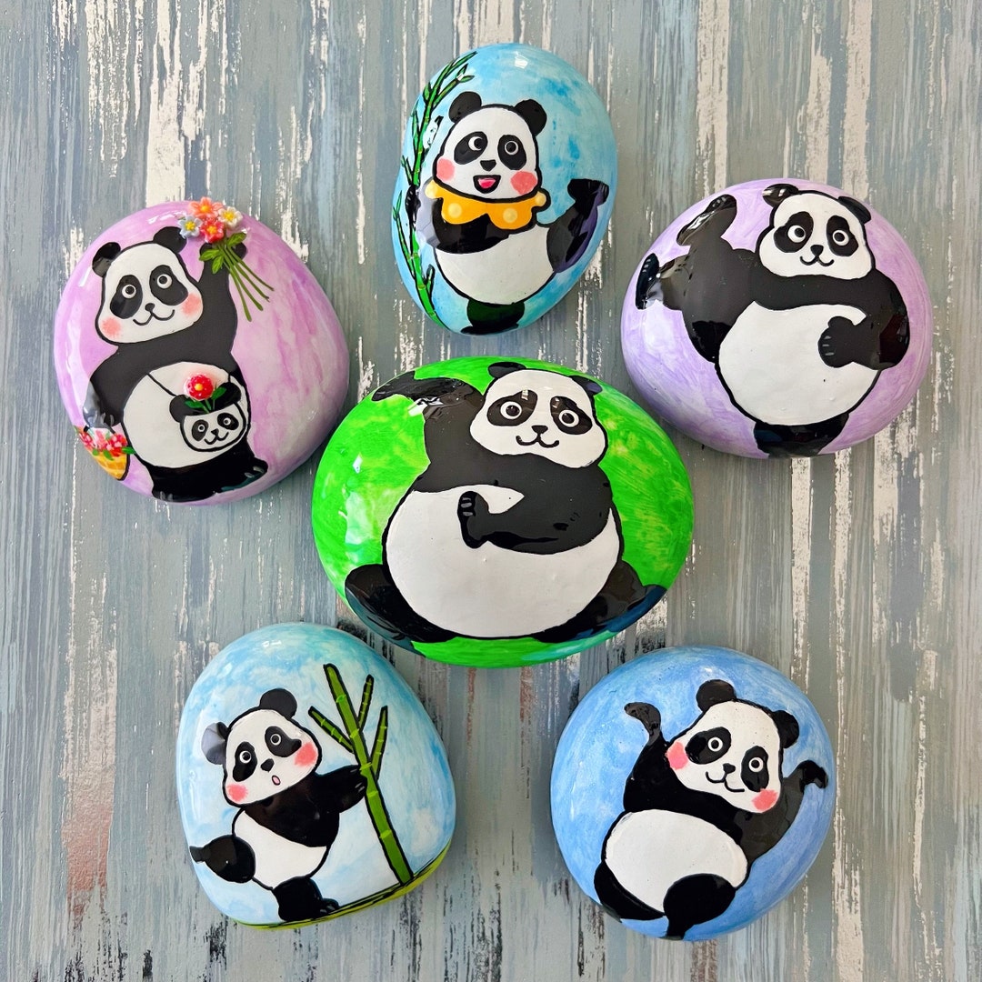 Cute Little Panda Painted Rocks, Kindness Rocks, Gifts - Etsy