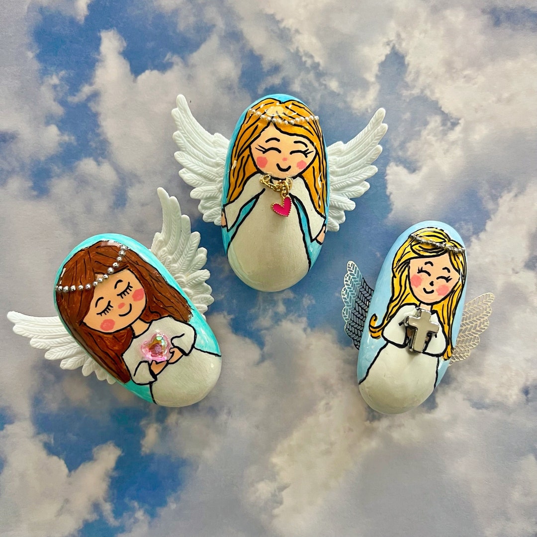Little Angel Hand Painted Rocks - Etsy