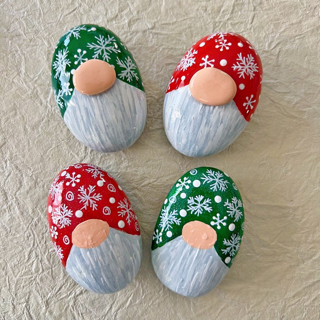 Christmas Gnome Painted Rocks , Stone Art, Kindness Rocks, Gifts - Etsy