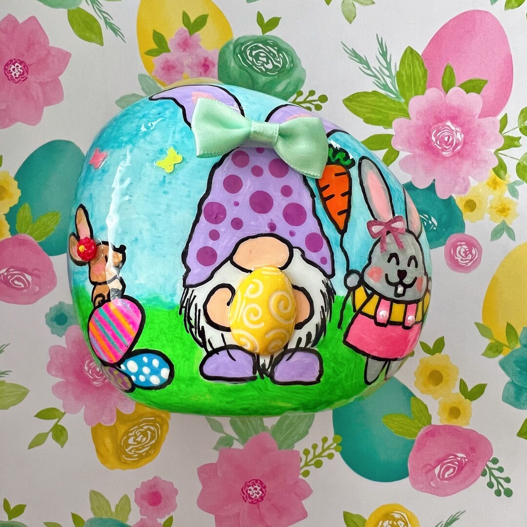 Easter Buddies With 3D Embellishment Painted Rock, Easter Bunny and ...