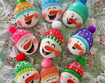 Painted Snowman Rocks - Etsy