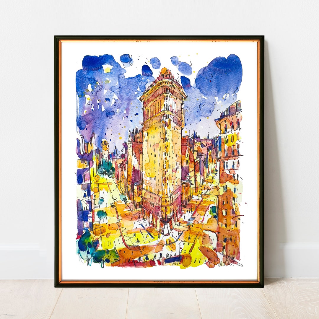 Flatiron Building Watercolor Giclée Print: NYC Wall Art - Etsy