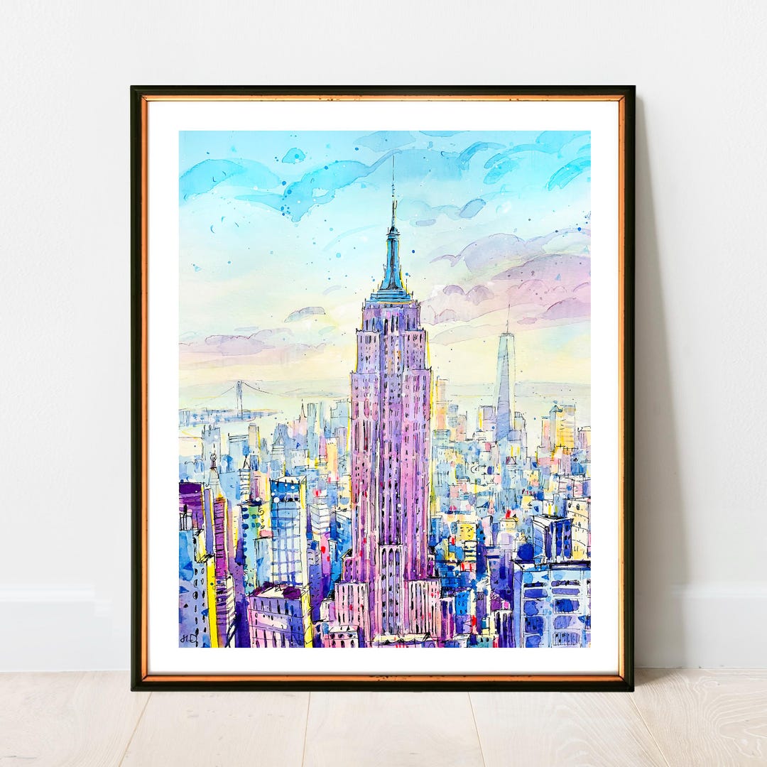 Empire State Building Art Print | New York Giclée Print - Etsy