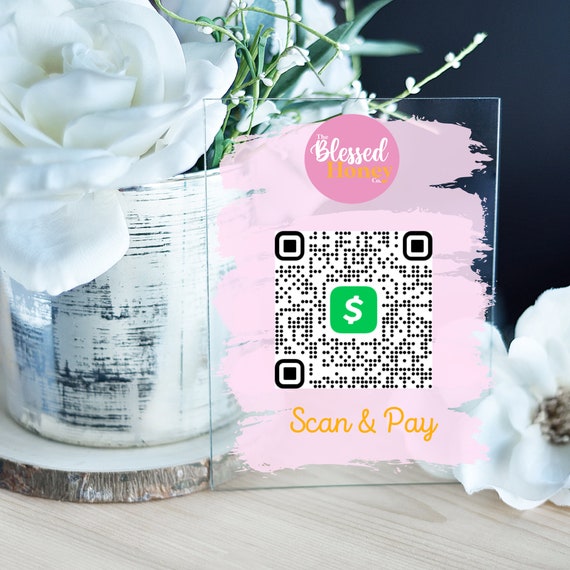 Acrylic Painted Sign Acrylic Scan & Pay Sign Cash App Pay - Etsy