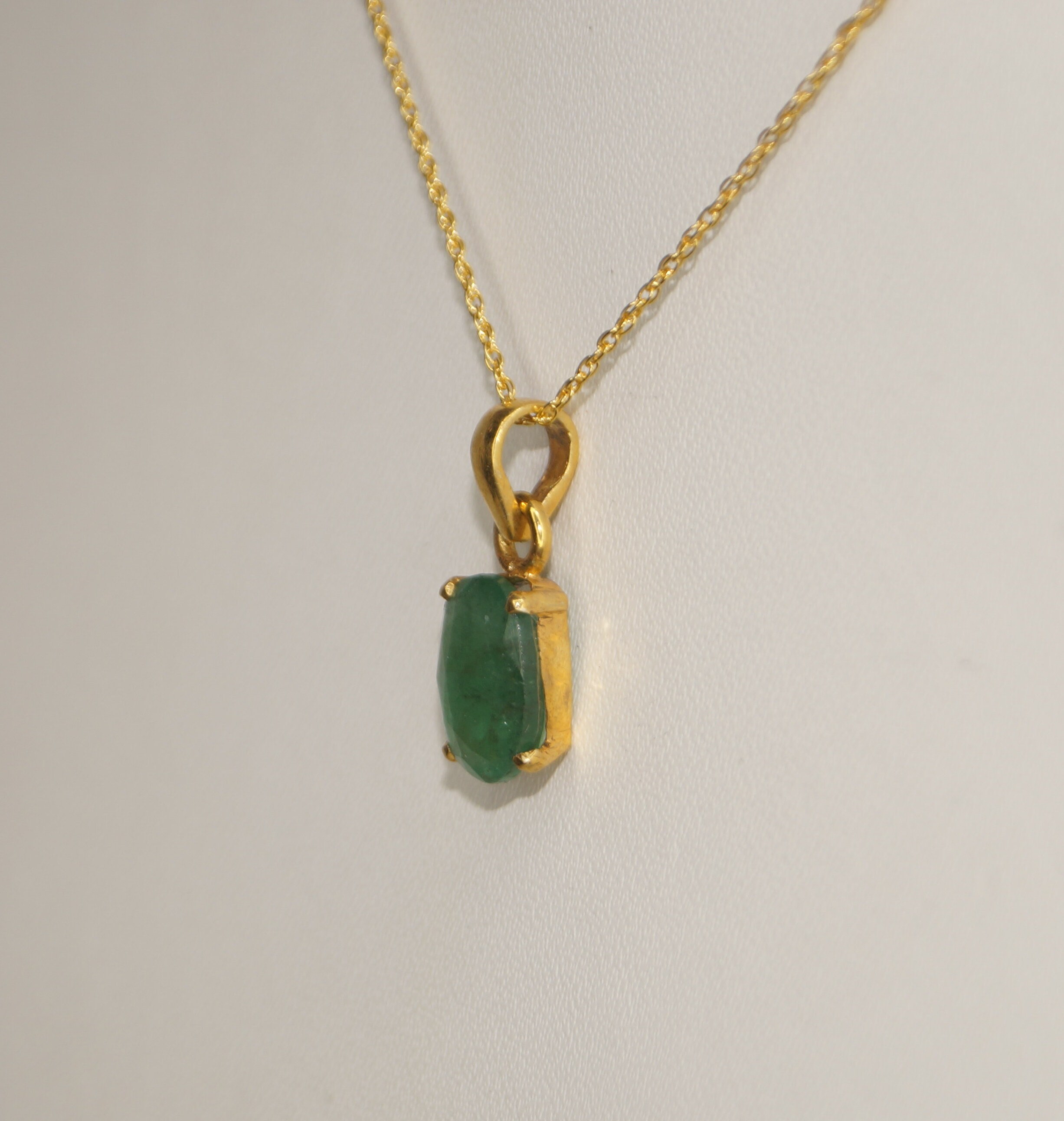 Certified 2.15ctw Emerald 14k Solid Gold Pendant Natural Emerald ...