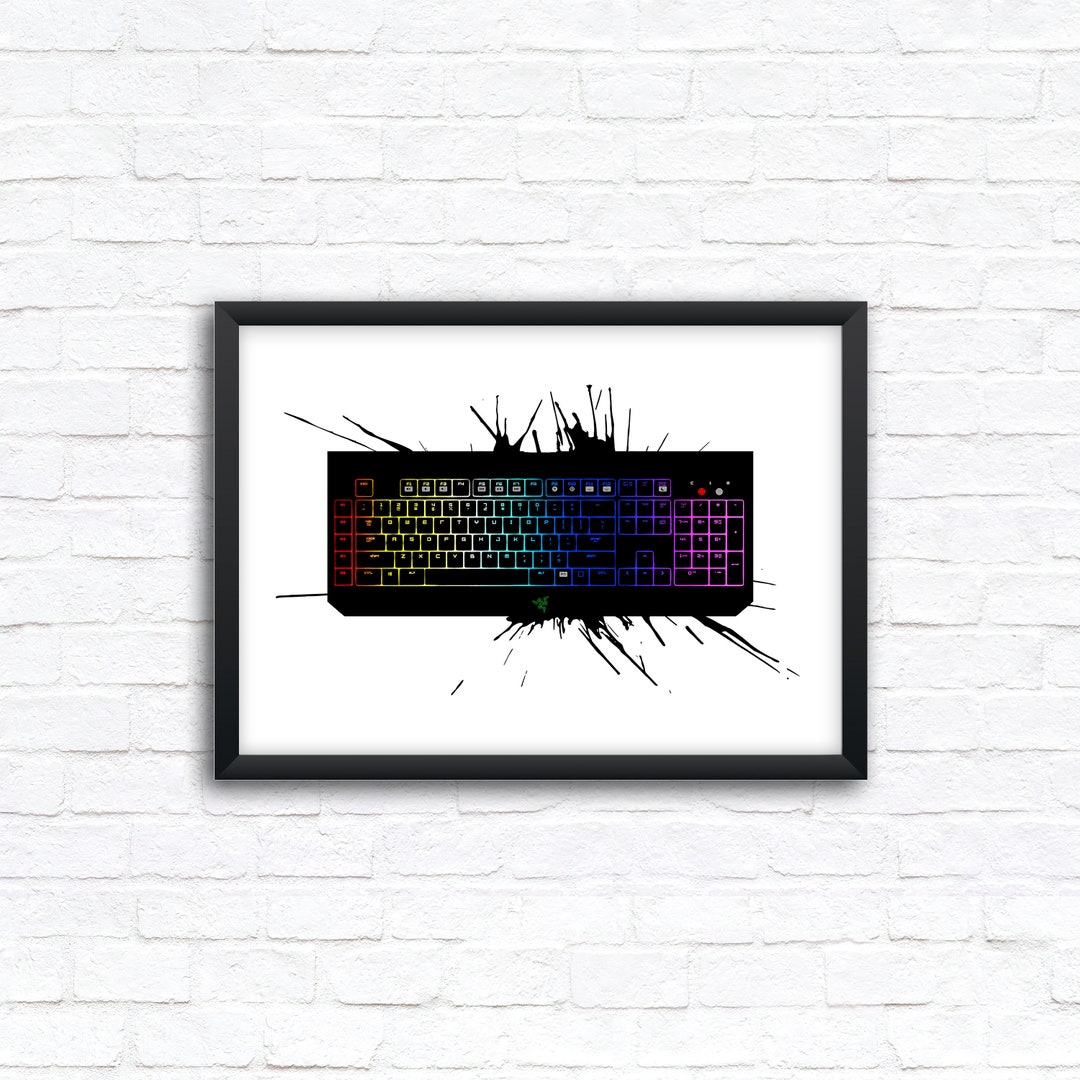 Gaming Chroma Keyboard - Minimal Splatter-art Print - Wall Art Poster ...