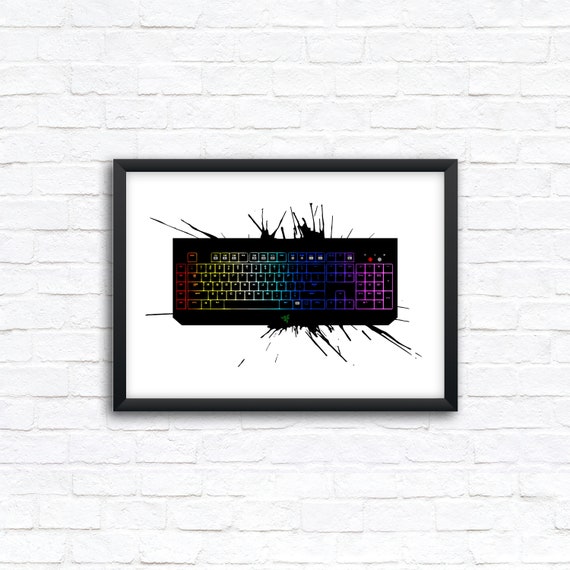 Gaming Chroma Keyboard Minimal Splatter-art Print Wall Art | Etsy