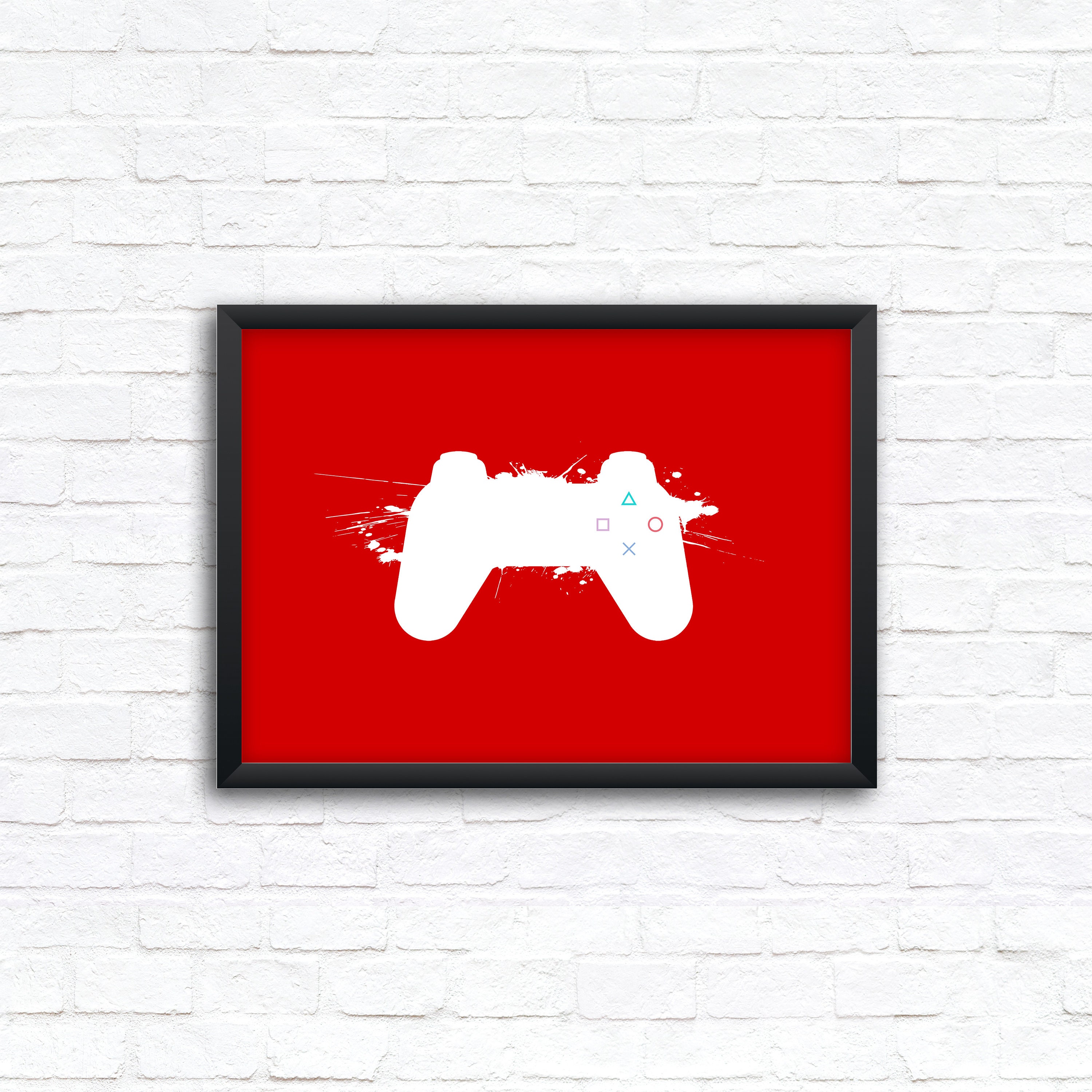 Retro Playstation One Controller Minimal Splatter-art Print - Etsy