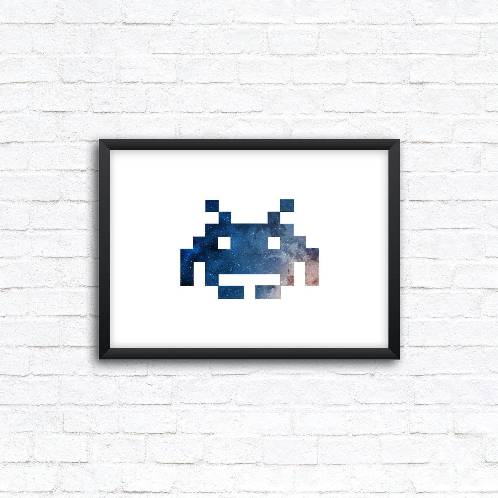 Space Invaders Retro Arcade Minimal Galaxy Print Wall Art | Etsy