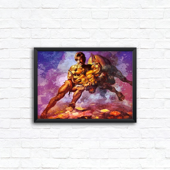 Dodgeball Taking the bull by the horns Watercolour | Etsy