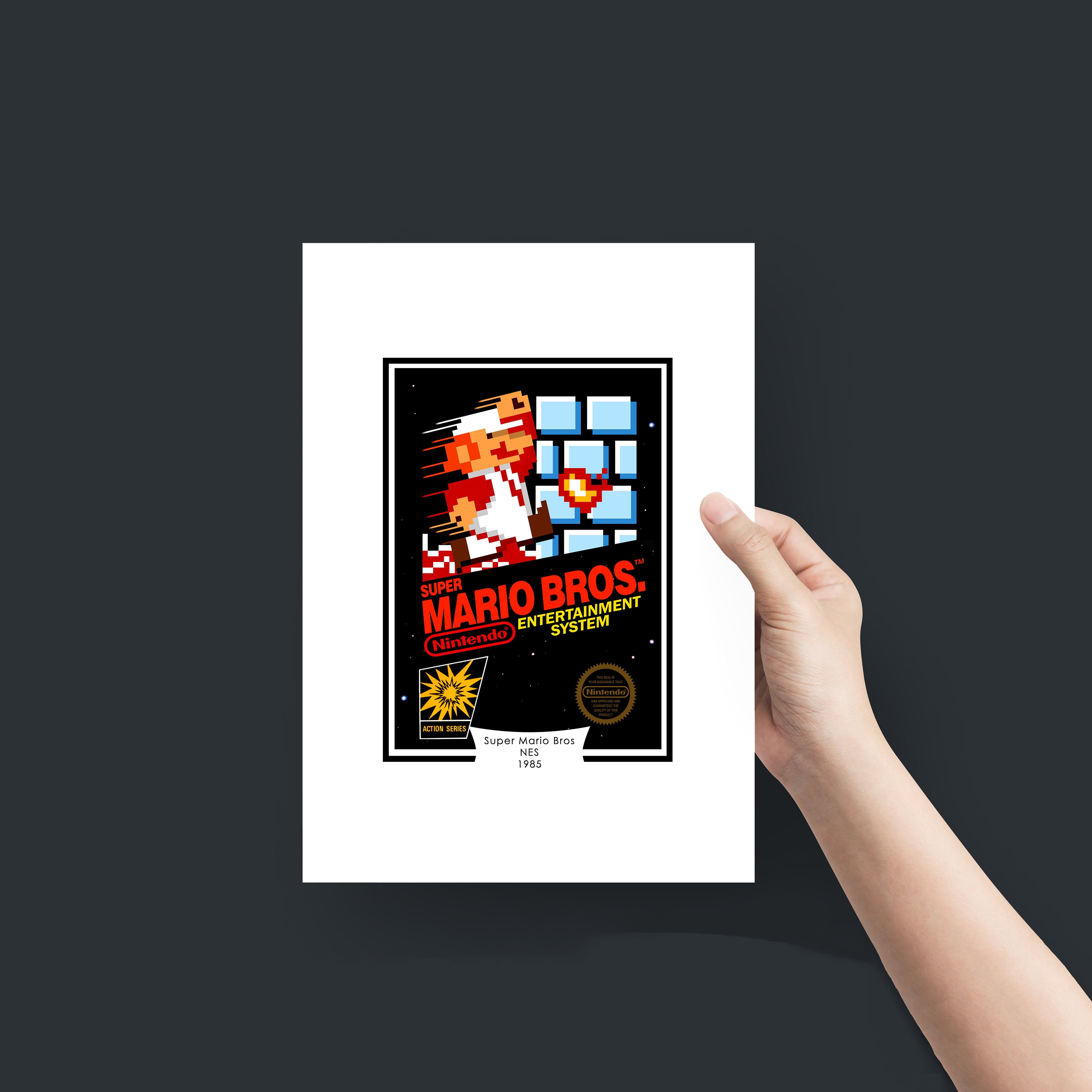 RETRO Super Mario Bros 1985 NES Box Art Wall Art Poster | Etsy