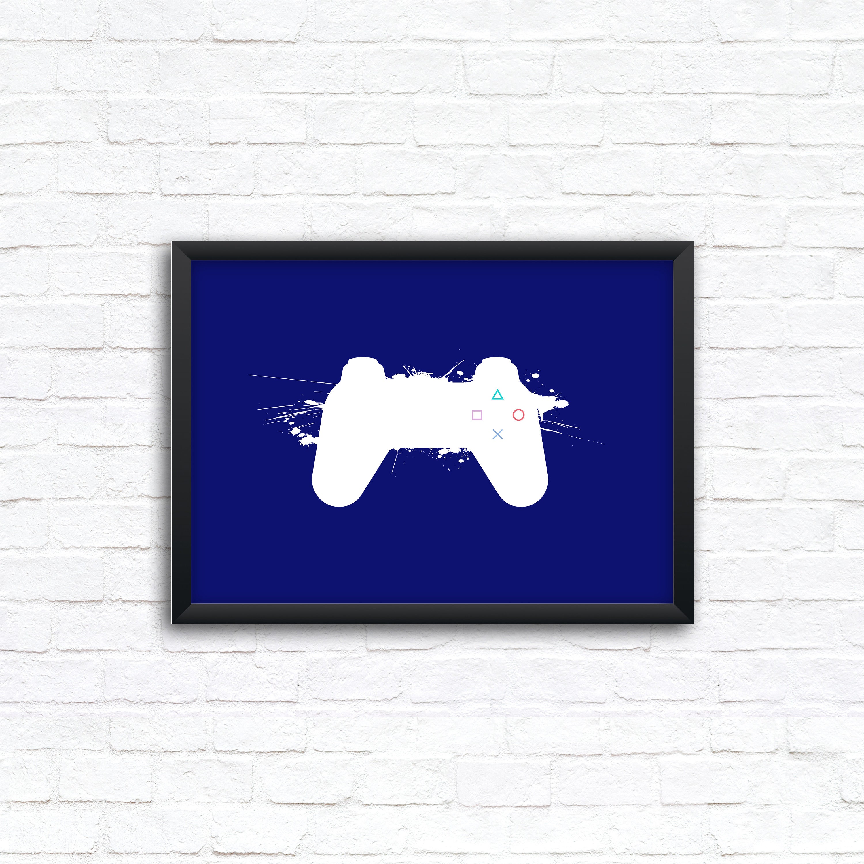 Retro Playstation One Controller Minimal Splatter-art Print - Etsy