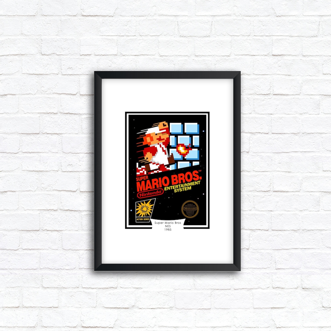RETRO Super Mario Bros 1985 NES Box Art - Wall Art Poster - A5/A4/A3 - Etsy