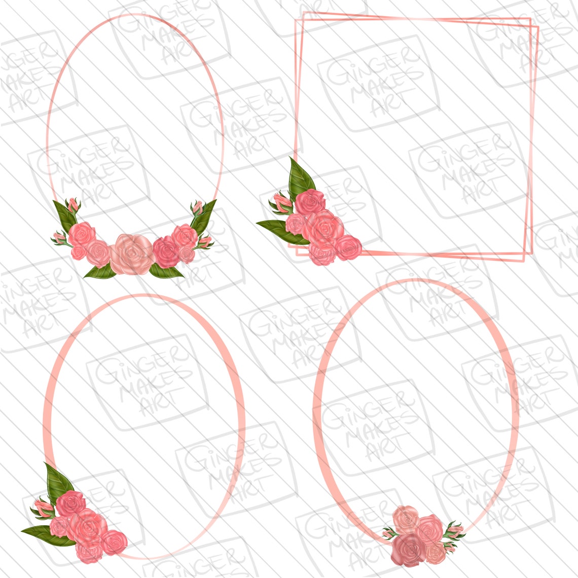Roses Frames Clipart, Floral Frames Clipart, Roses Frames, Rose Clipart ...