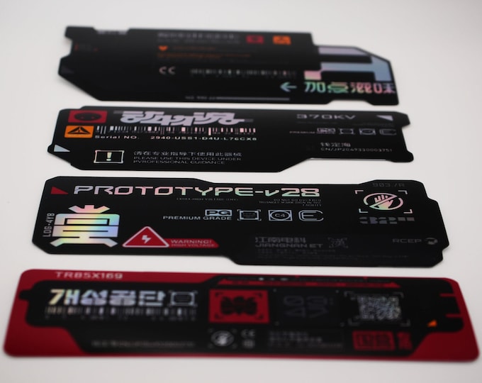 Futuristic Cyberpunk Decal Sticker Set - 4pcs (v4) - Etsy UK