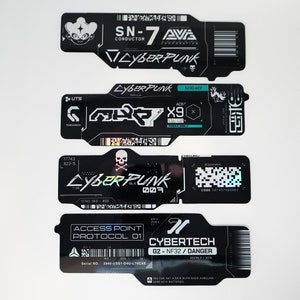 Futuristic Cyberpunk Decal Sticker Set 4pcs v10 - Etsy Canada
