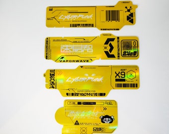 Digital Cyberpunk Decals , Vector Labels and Futuristic Sci-fi Stickers ...