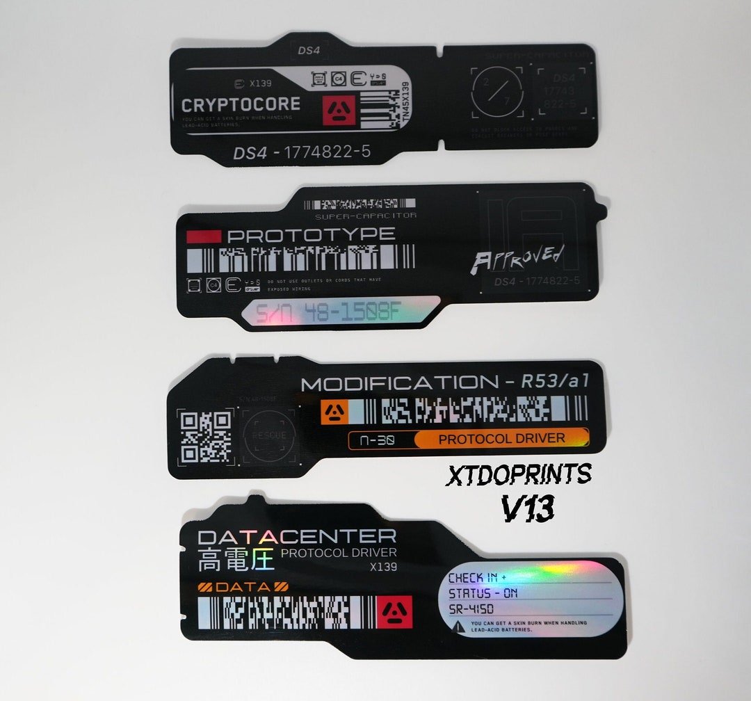 Futuristic Cyberpunk Decal Sticker Set 4pcs v13 - Etsy Canada