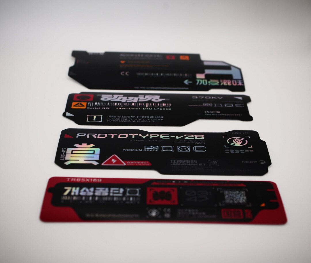 Futuristic Cyberpunk Decal Sticker Set 4pcs v4 - Etsy Australia