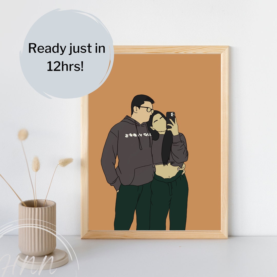 Faceless Portrait Custom, Digital Custom Portrait, Couple Portrait ...