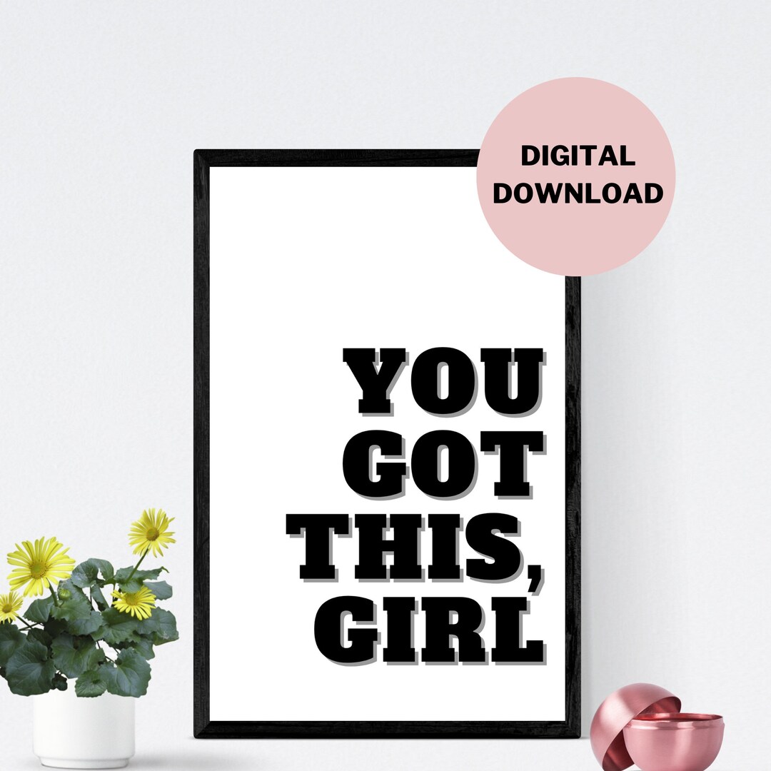 Motivational Print, Positive Quote Printable Wall Art Print, Digital ...