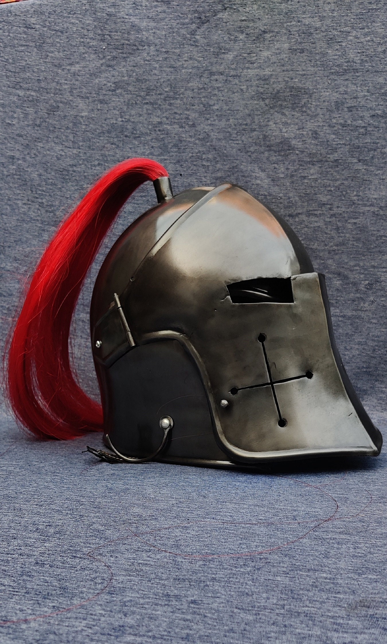 GREAT BARBUDA Knight Halloween Helmet With Plume Functional - Etsy