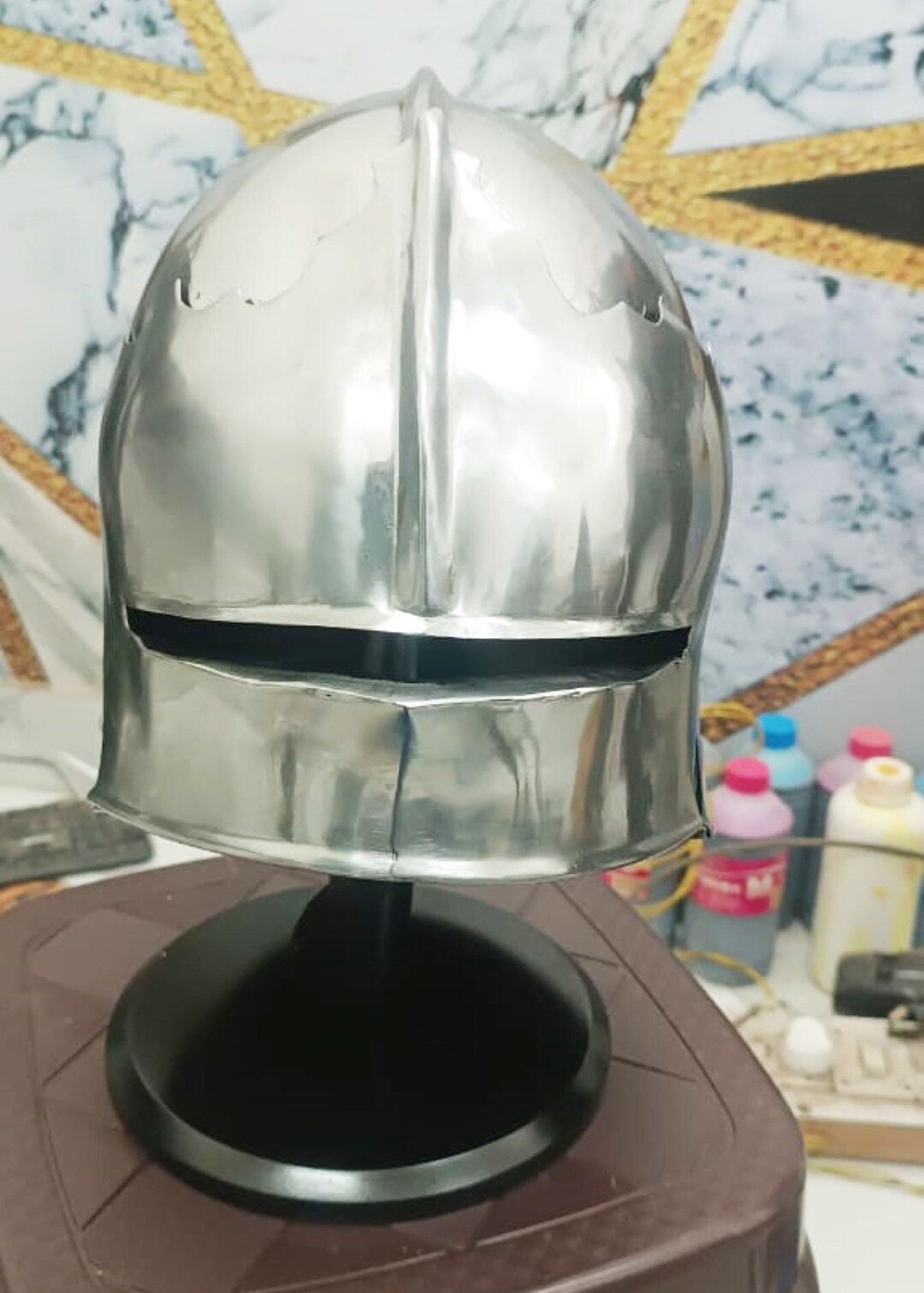 Knight Sallet Helmet With Standarmour Medieval LARP Helmet German Armor ...