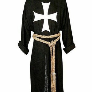 Medieval Crusader Templar Tunic Knights Clothe Black, Red & White ...