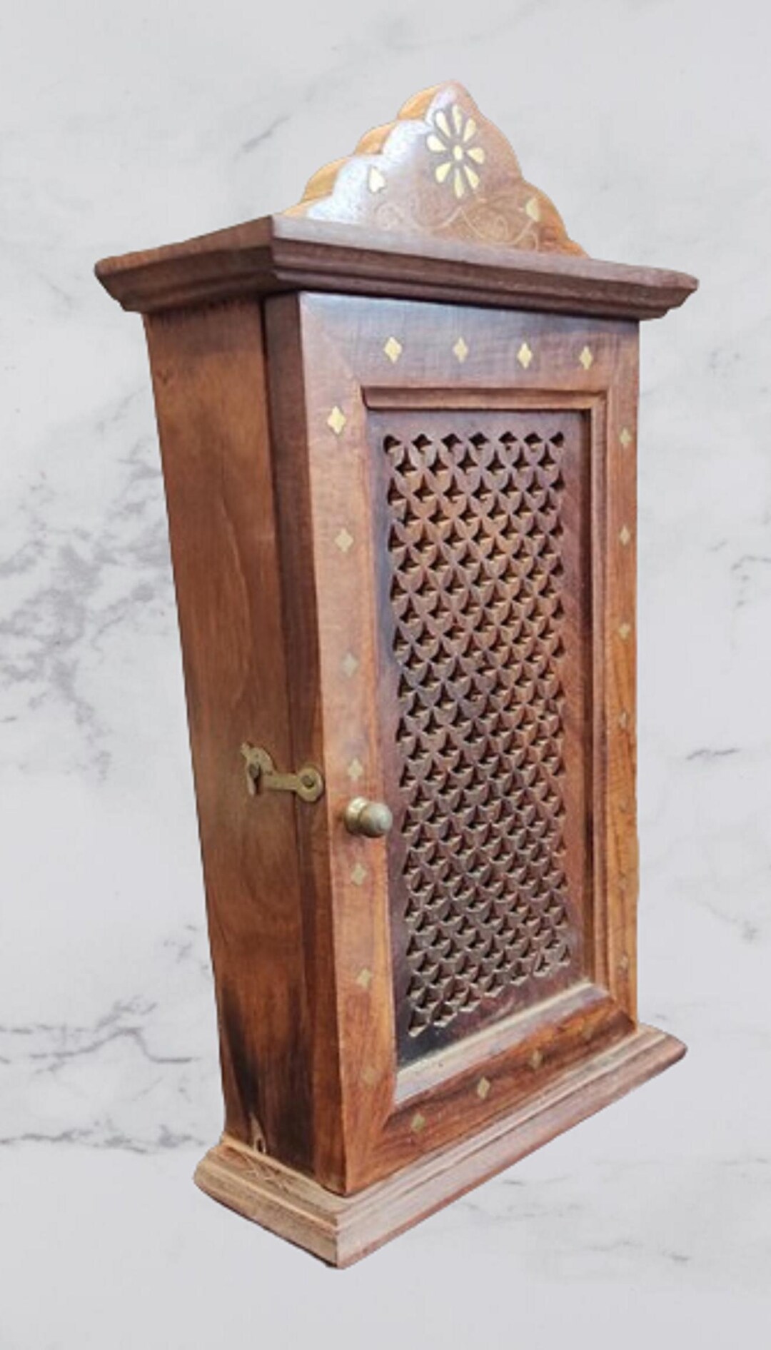 Wooden Key Holder Cabinet Key House Key Keeper Box Wall Hanging Key ...