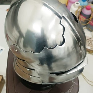 Knight Sallet Helmet With Standarmour Medieval LARP Helmet German Armor ...