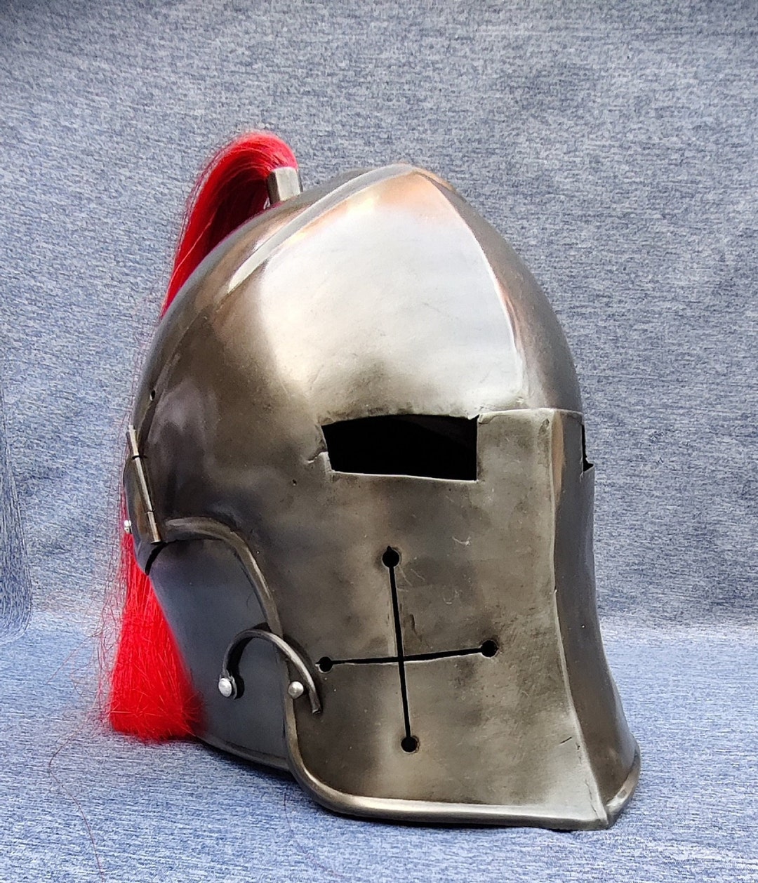 GREAT BARBUDA Knight Halloween Helmet With Plume Functional Medieval ...