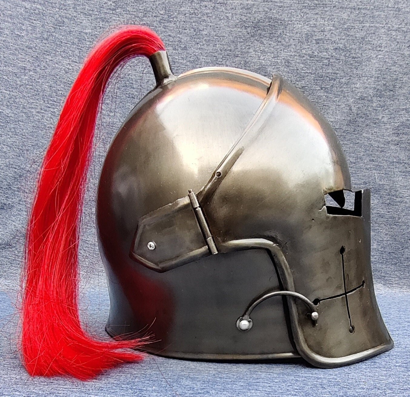 GREAT BARBUDA Knight Halloween Helmet With Plume Functional - Etsy