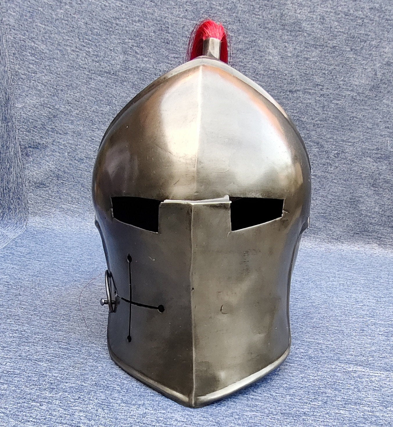 GREAT BARBUDA Knight Halloween Helmet With Plume Functional - Etsy