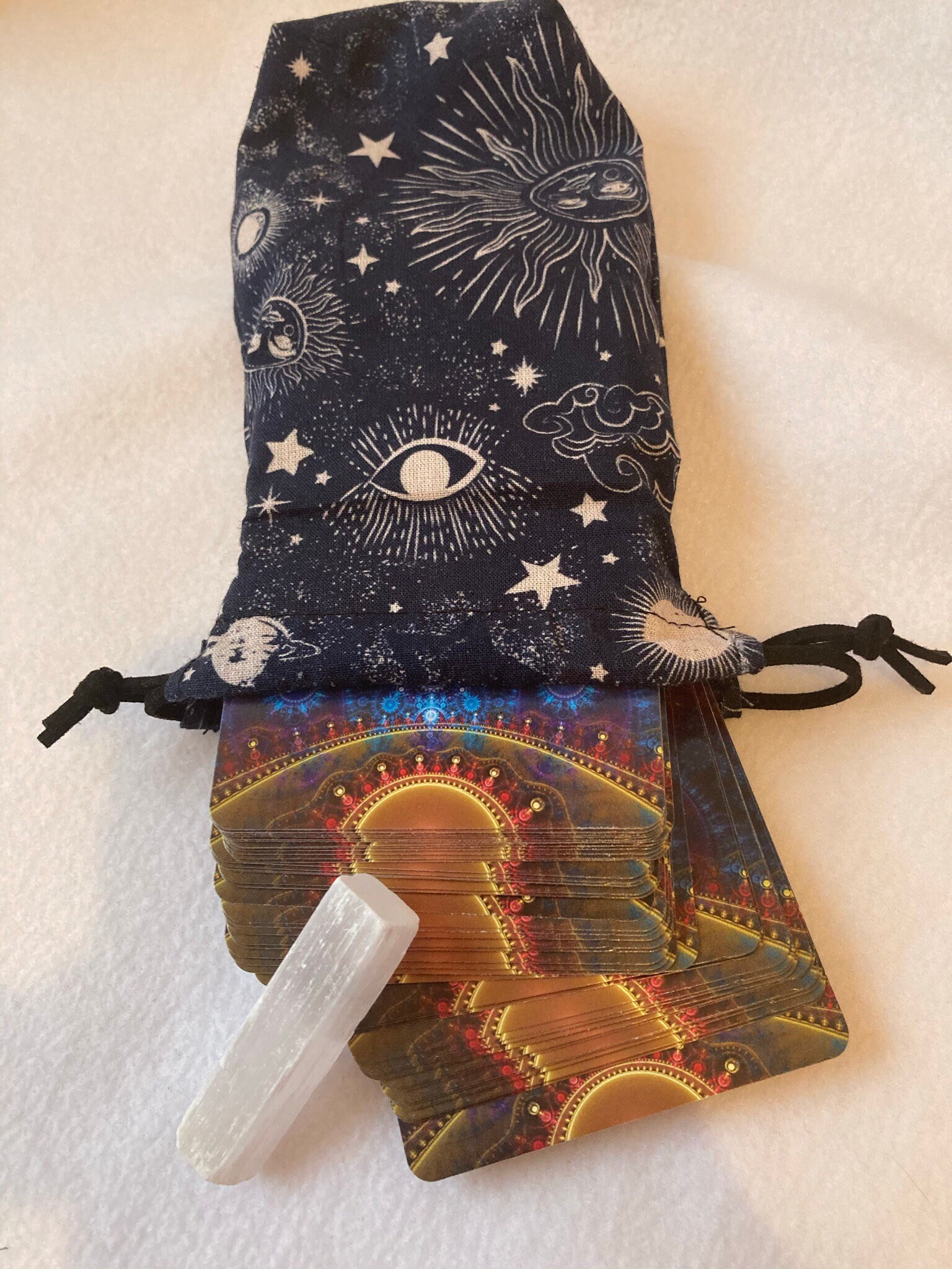 Fabric Tarot Card Drawstring Bag - Etsy UK